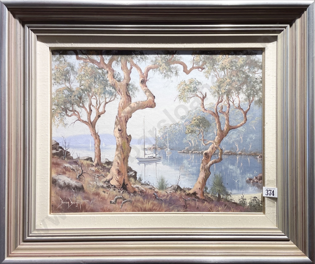 Brian Baigent | Brian Baigent - Still Waters Kuringai - Oil on Board ...