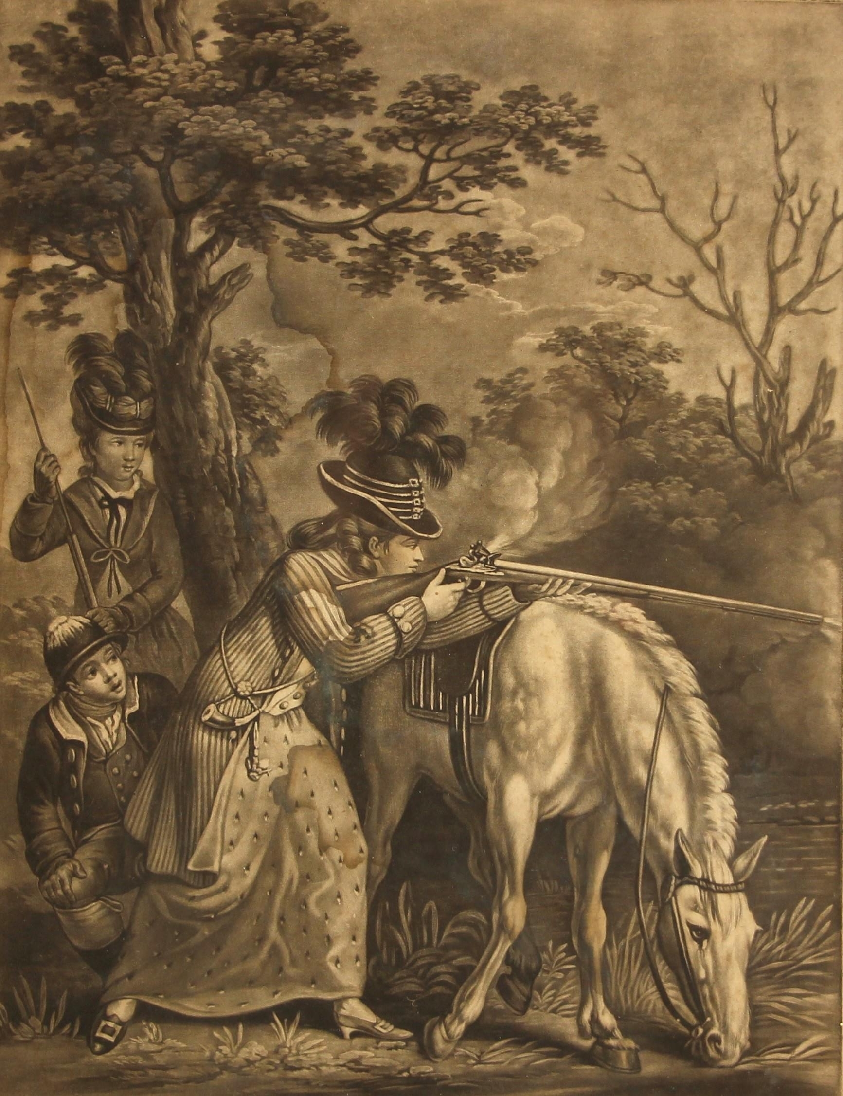 John Collet | The Ladies Shooting Poney (1780) | MutualArt