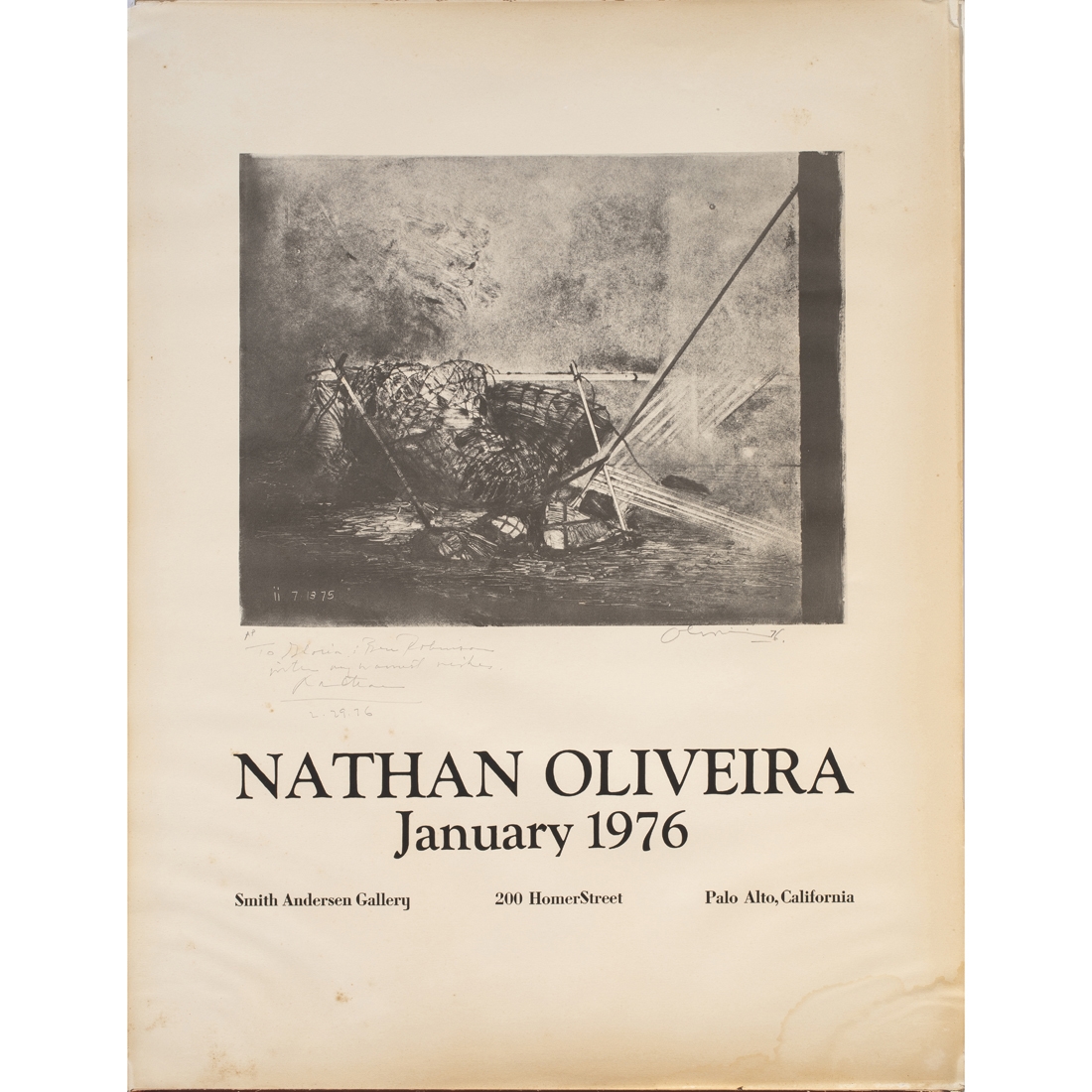 Nathan Oliveira | Smith Andersen Gallery Poster (1976) | MutualArt
