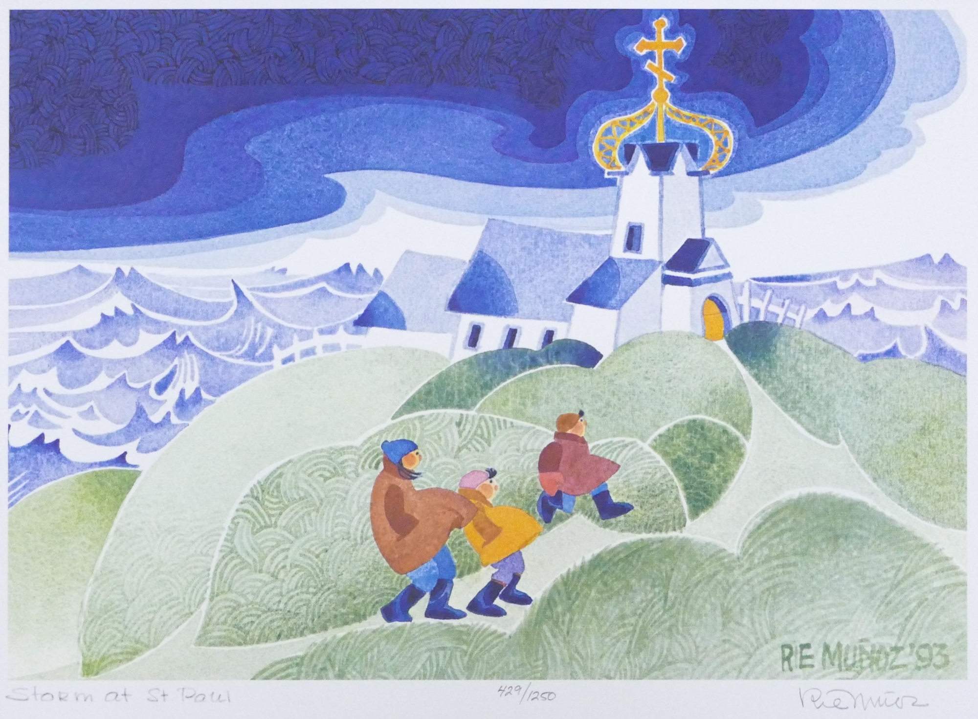 Rie Muñoz | Rie Munoz ''Storm at St. Paul'' 1993 Signed Print (1993 ...