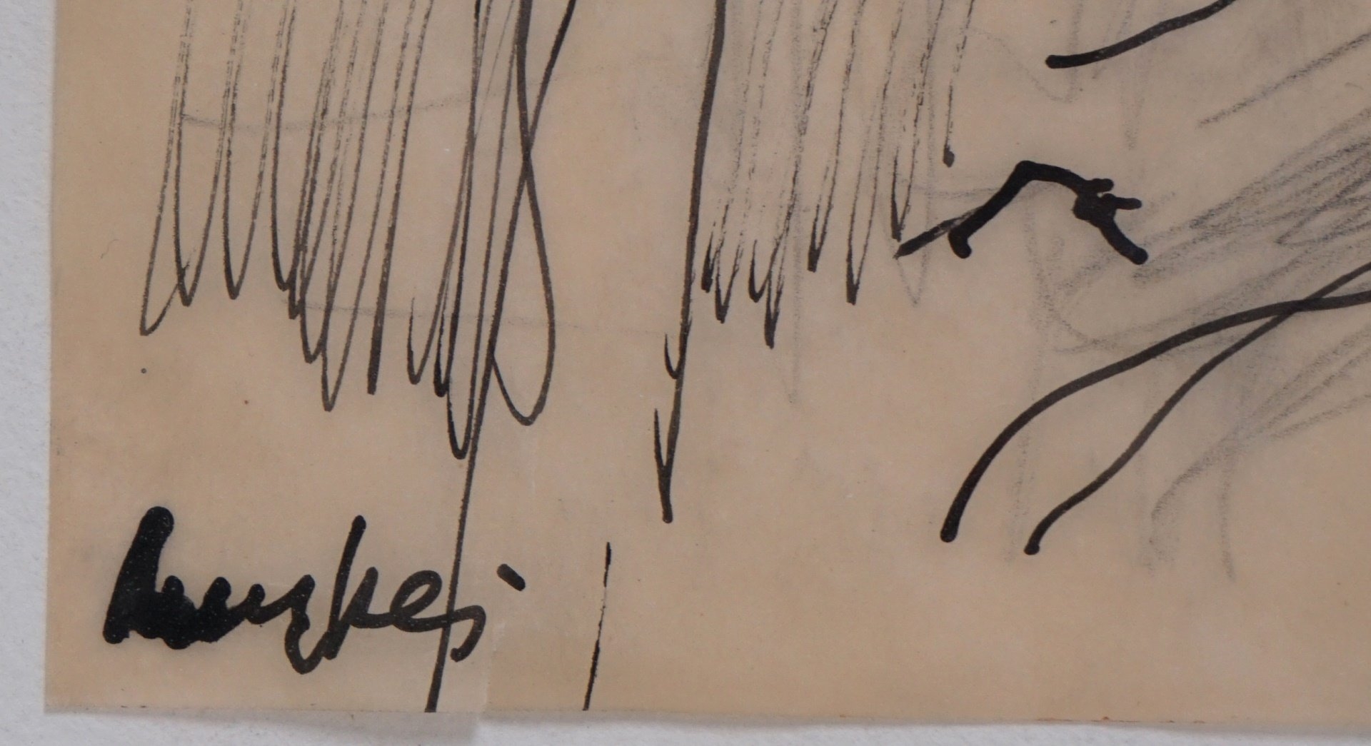 Sigmund Joseph Menkes | Two Ink Drawings: (i) Artist in Studio with ...