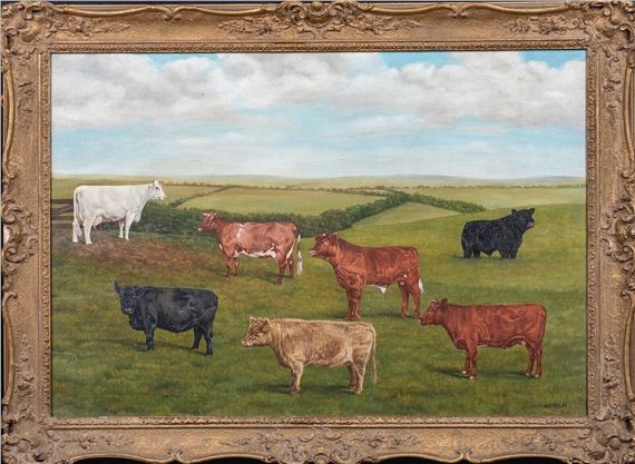 William Hemsley | PORTRAIT OF PRIZE SHORTHORN AND GALLOWAY OIL PAINTING ...