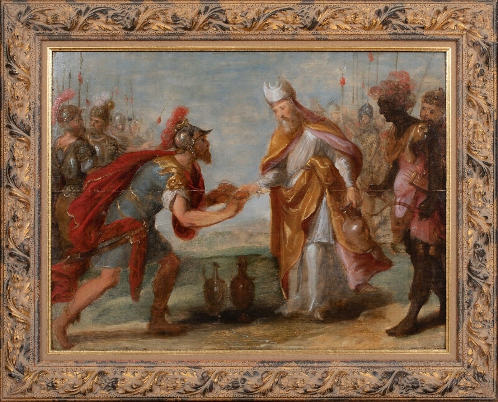 Maerten de Vos | ABRAHAM AND MELCHIZEDEK OIL PAINTING (16th Century) | Compare similar artworks ...