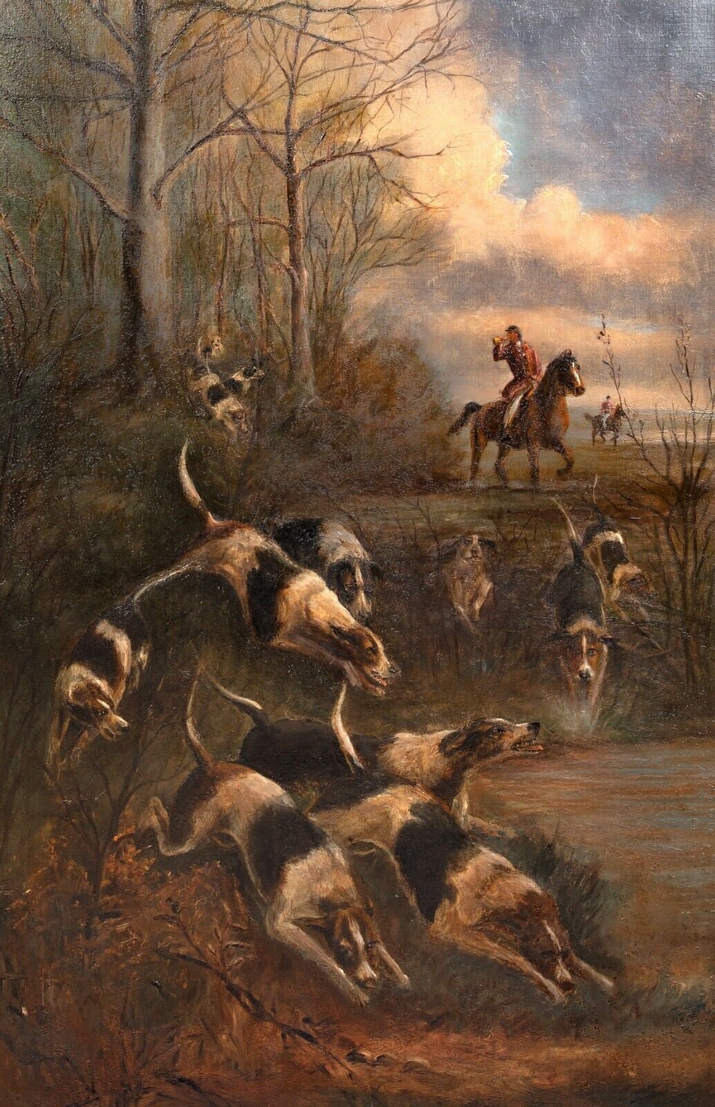 Thomas Blinks | FOX HUNT HOUND OIL PAINTING (19th Century) | MutualArt