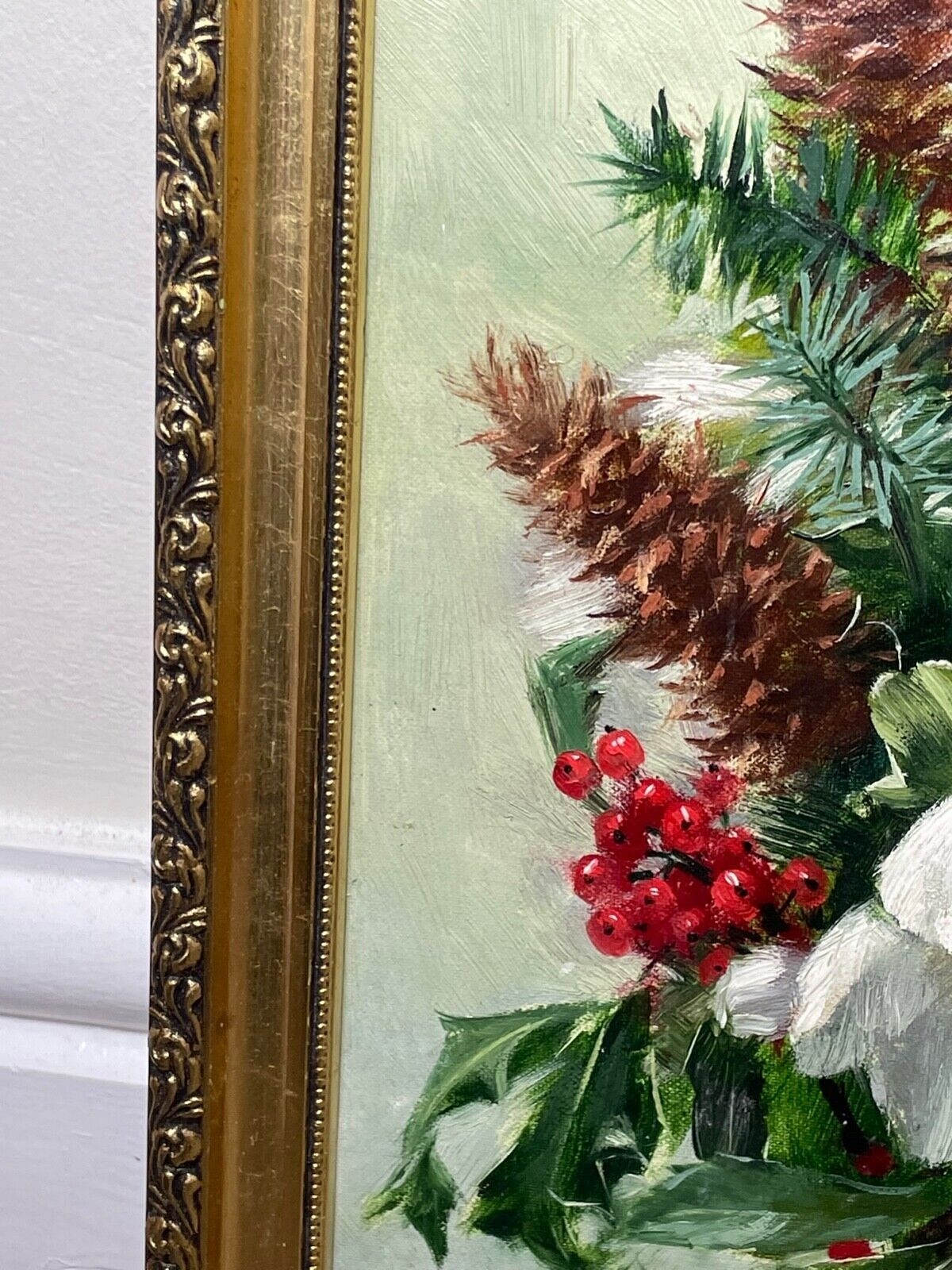 Elizabeth Bridge | STILL LIFE OF WHITE FLOWERS & RED BERRIES (20th ...