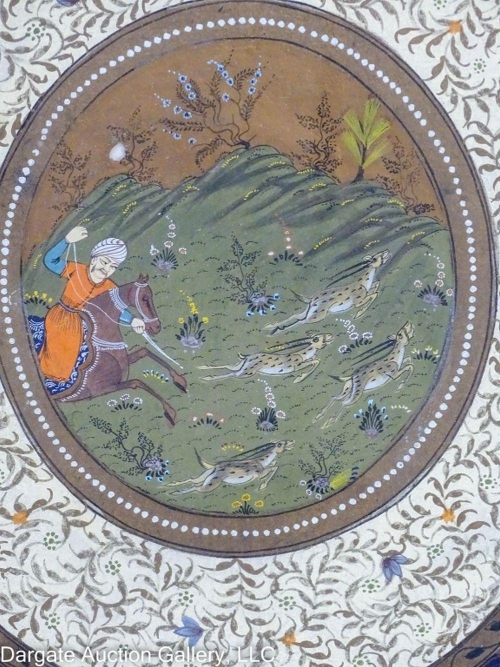 Persian School | Indo-Persian Gouache Miniature Painting - Hunt Scene ...