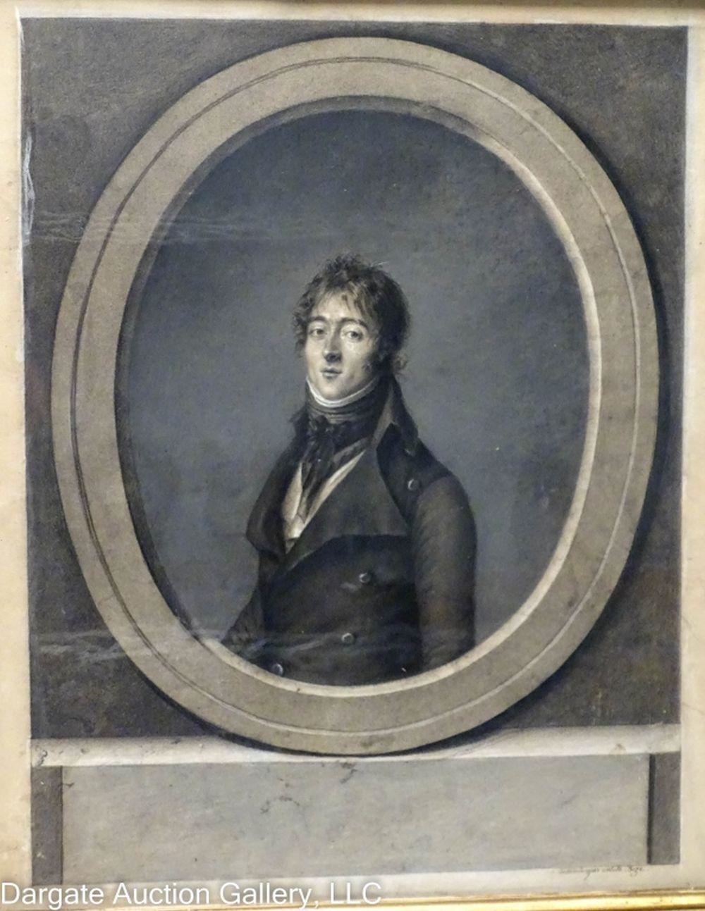 Jean Baptiste Isabey | 1767-1855) Black Crayon Portrait - Portrait of a ...