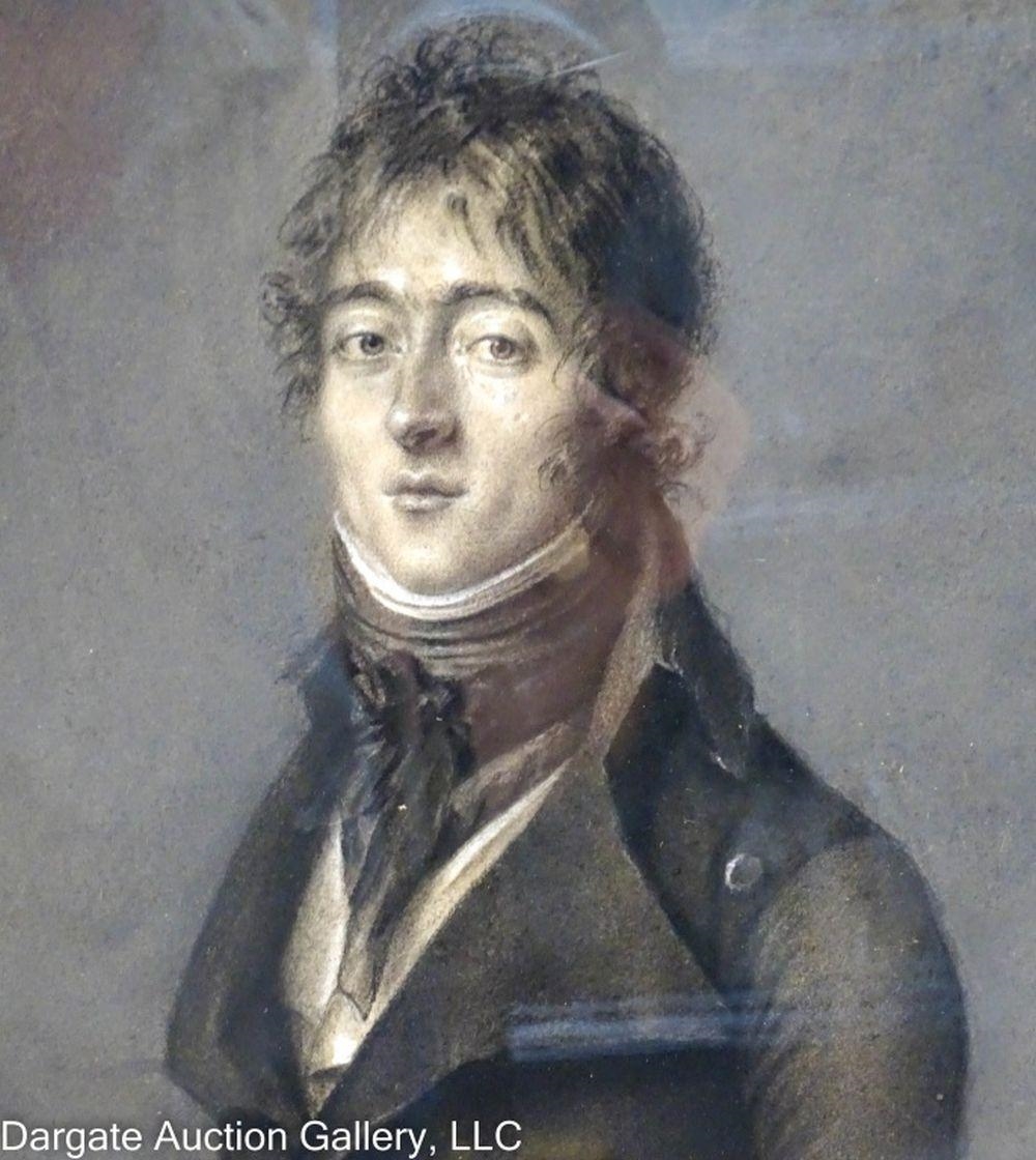 Jean Baptiste Isabey | 1767-1855) Black Crayon Portrait - Portrait of a ...