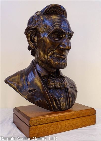 Alan Cottrill | b. 1952) Large Abraham Lincoln Bronze Bust - Sits on ...