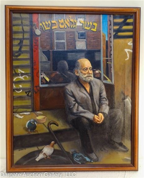 Jerry Dienes | b. 1961) Lazarus at the Rich Man's Gate Allegoriacal Oil ...