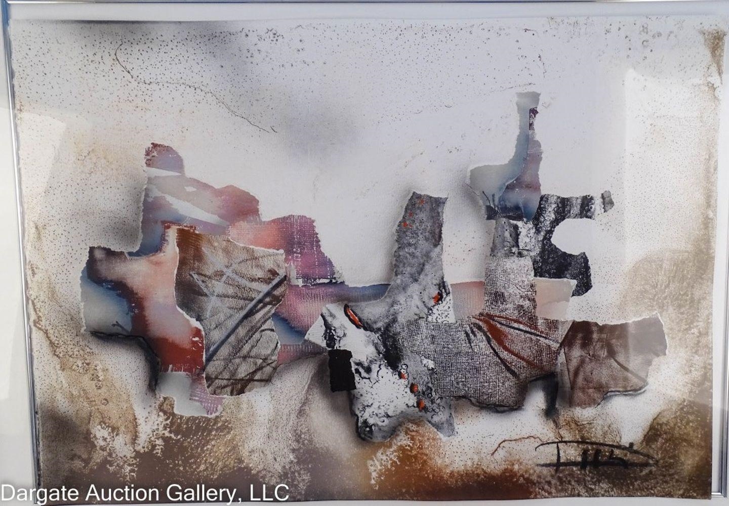 László Dús | b. 1941) Mixed Media painting/collage. Signed lower right ...