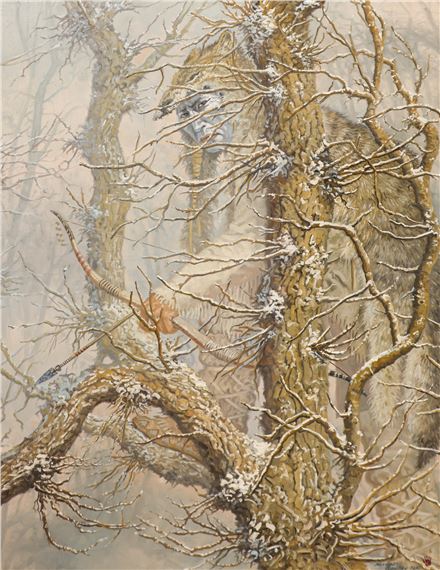 Michael Gentry | Michael Gentry ''Wolf in the Cottonwood'' Oil (1992 ...