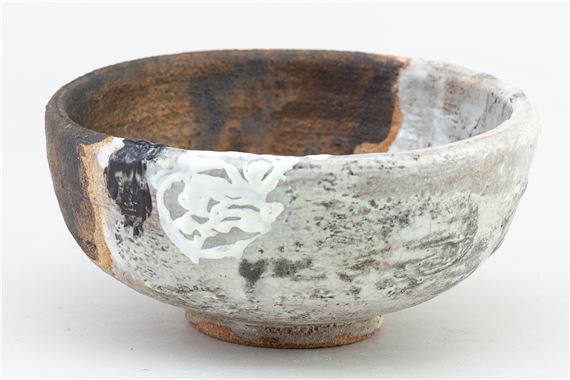 Robin Welch | a stoneware bowl covered in white and bronze glaze with ...