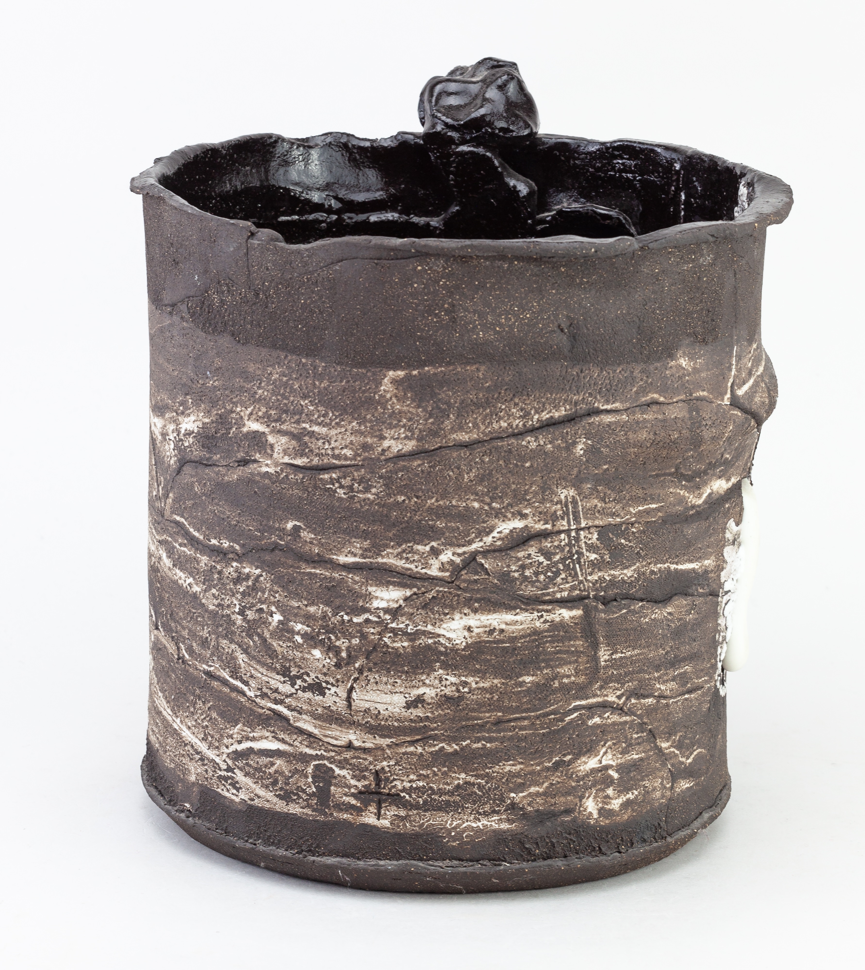 Glen Wild | a large black stoneware vessel with lugged rim and ...