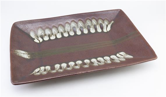 Ray Finch | a large rectangular stoneware dish covered in iron rich ...