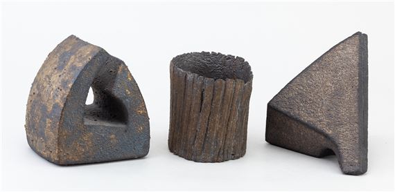 Martin Pearce | two abstract stoneware sculptural forms with textured ...