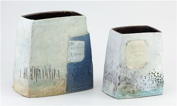 Craig Underhill | a rectangular earthenware vessel with abstract ...