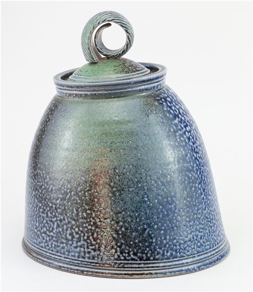 Jane Hamlyn | a large salt glazed leaning jar and cover | MutualArt