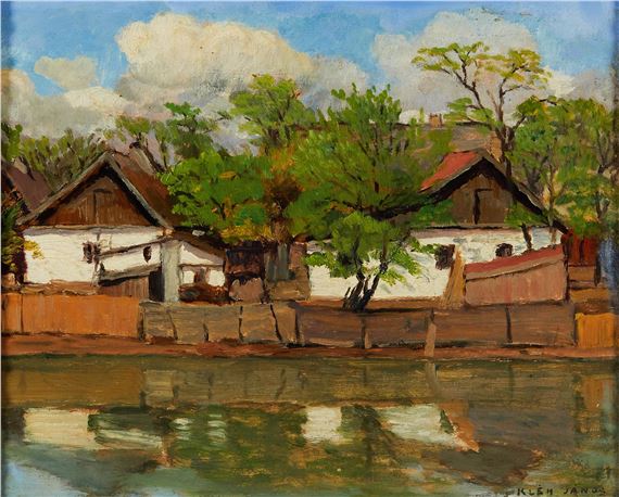 János Kléh | Häuser am Fluss (Circa 1890) | MutualArt