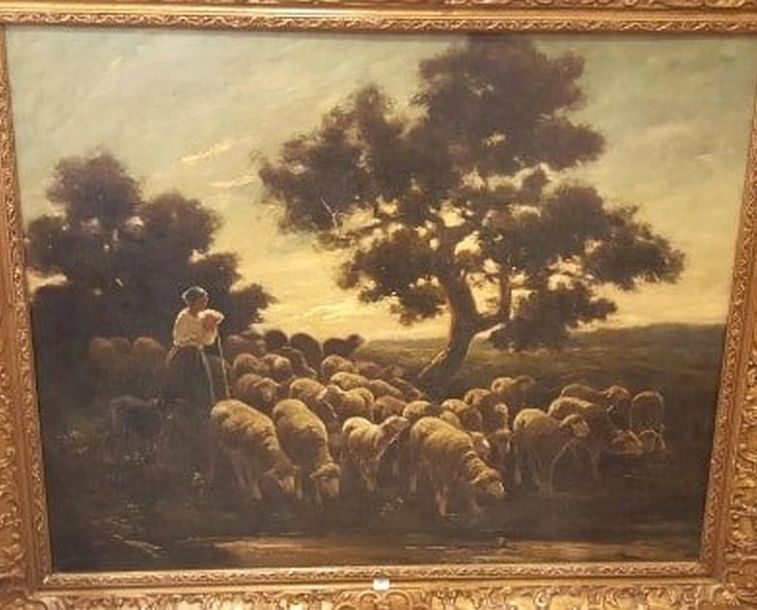 Jacques Charles | The shepherdess and her sheep | MutualArt