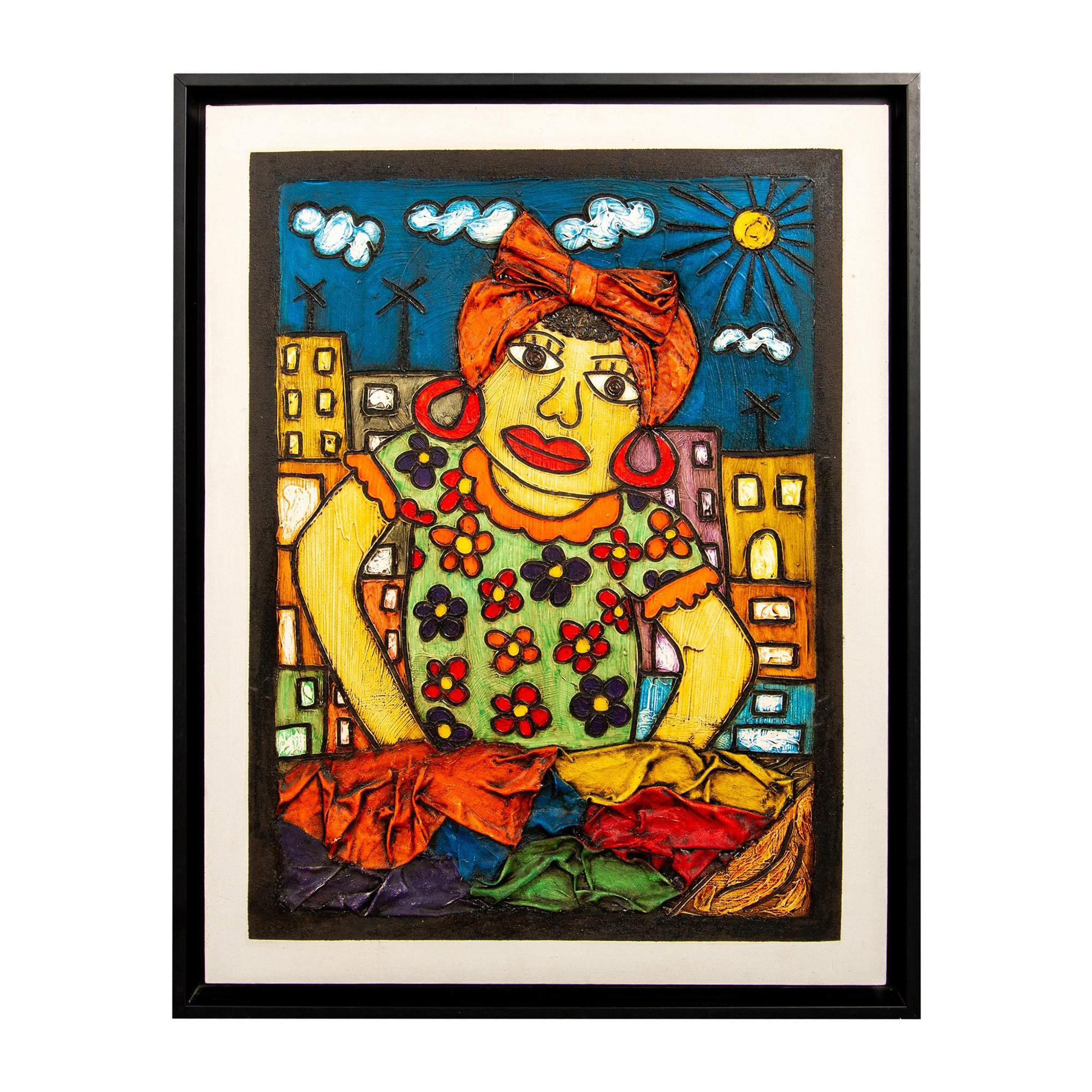 Cuban School | Original Cuban Folk Art Acrylic Painting & Linen Pieces ...