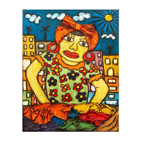 Cuban School | Original Cuban Folk Art Acrylic Painting & Linen Pieces ...