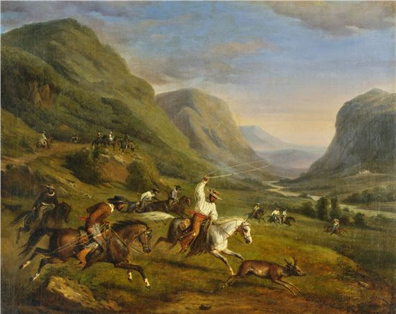 Manuel Serrano | Cacería del venado (Circa 1850) | MutualArt