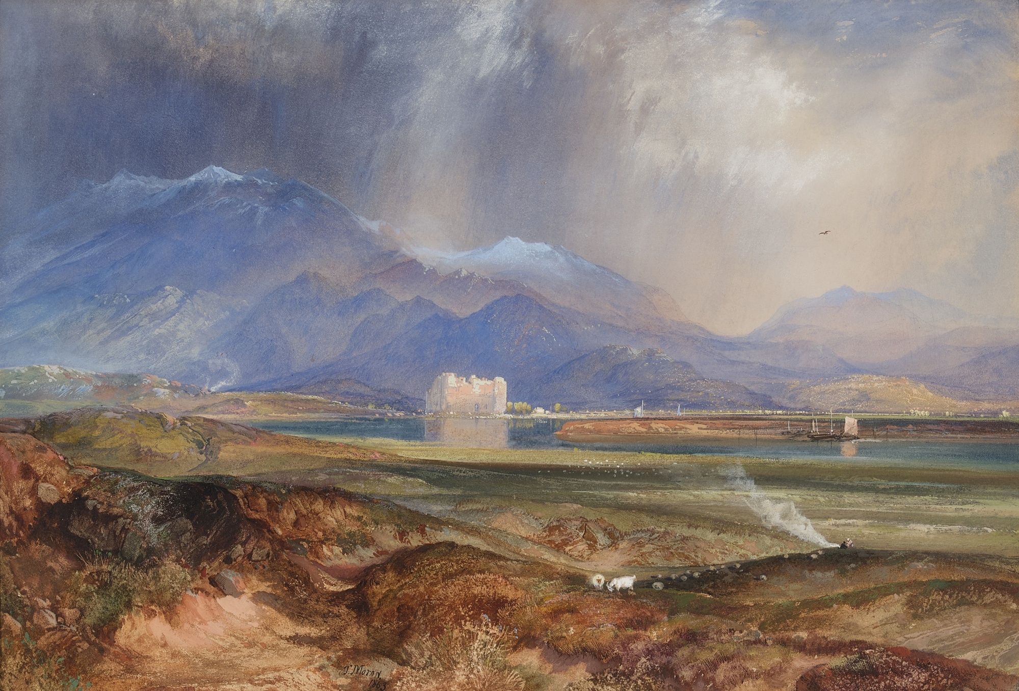 Thomas Moran | Landscape with Distant Castle (1863) | MutualArt