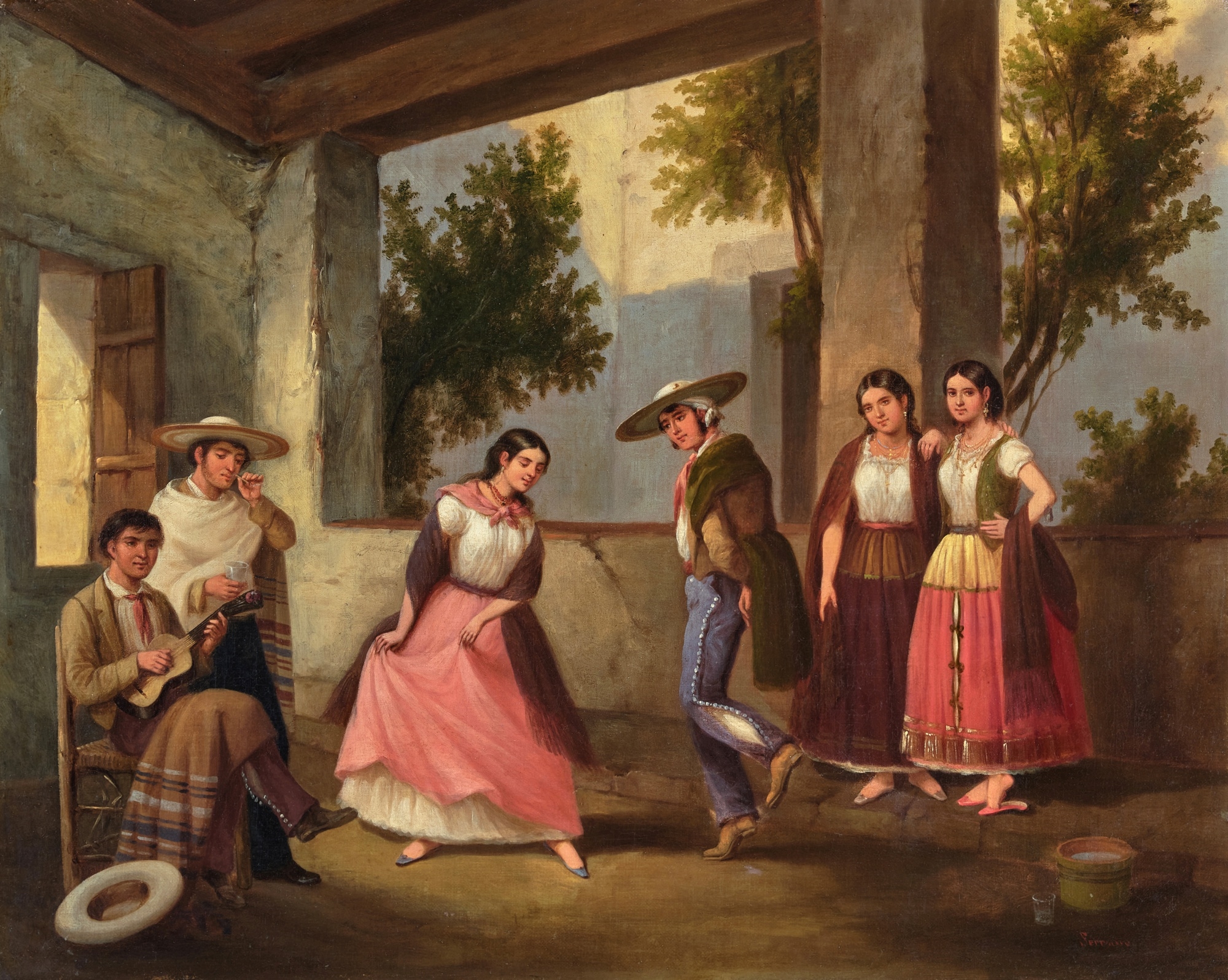 Manuel Serrano | El baile (Circa 1850) | MutualArt