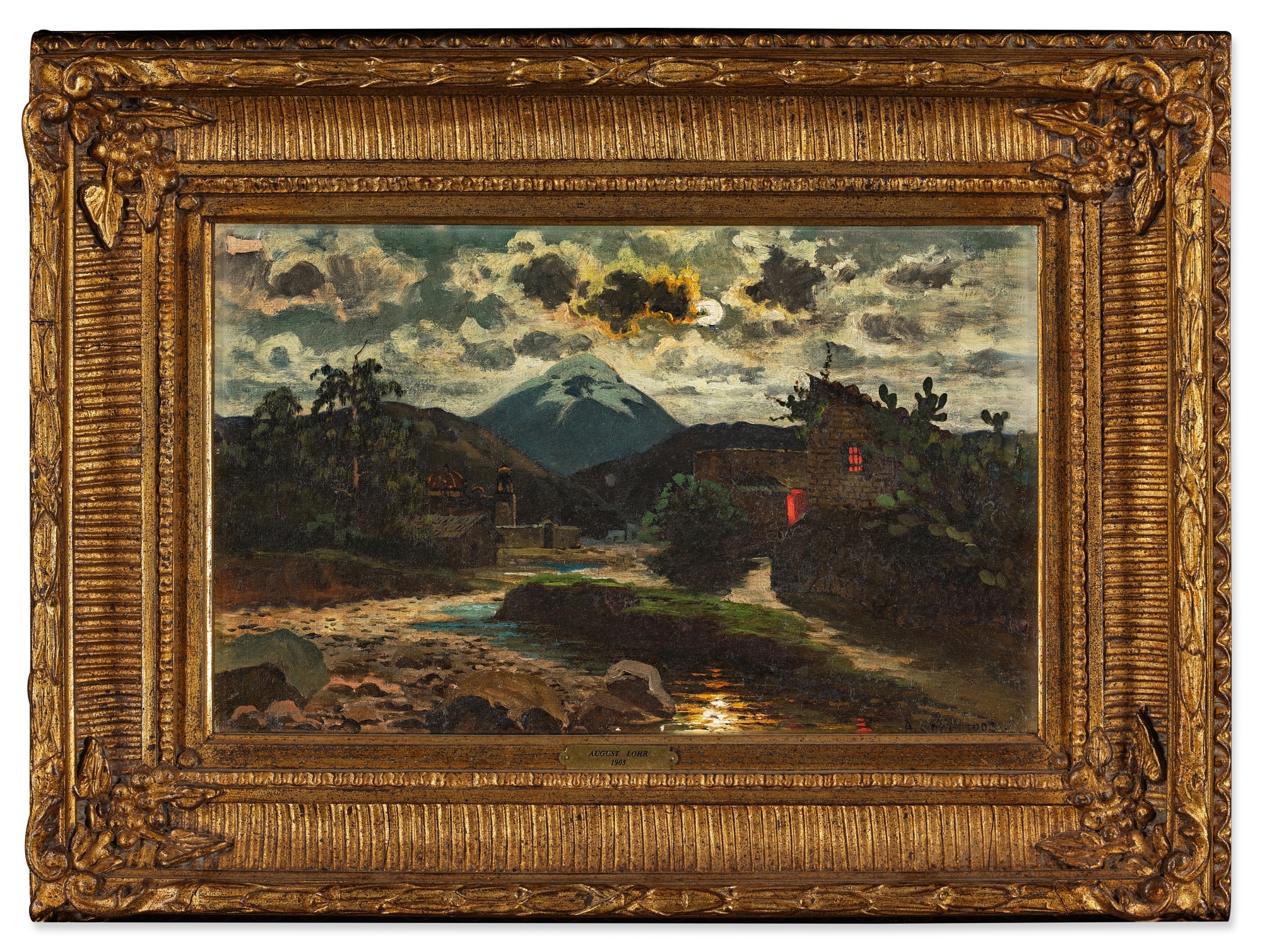 August Löhr | Paisaje con volcán (1903) | MutualArt