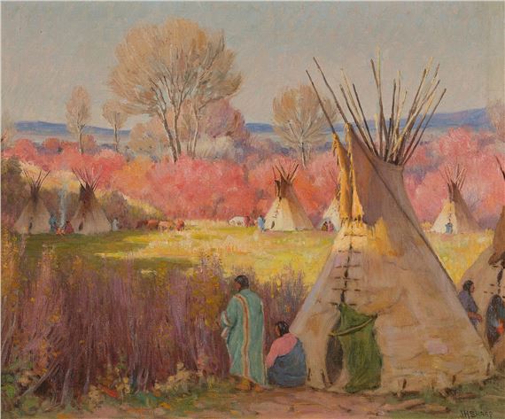 Joseph Henry Sharp | Sunlight and Firelight | MutualArt
