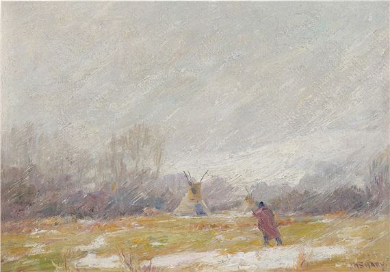 Joseph Henry Sharp | The Blizzard (1903 - 1904) | MutualArt