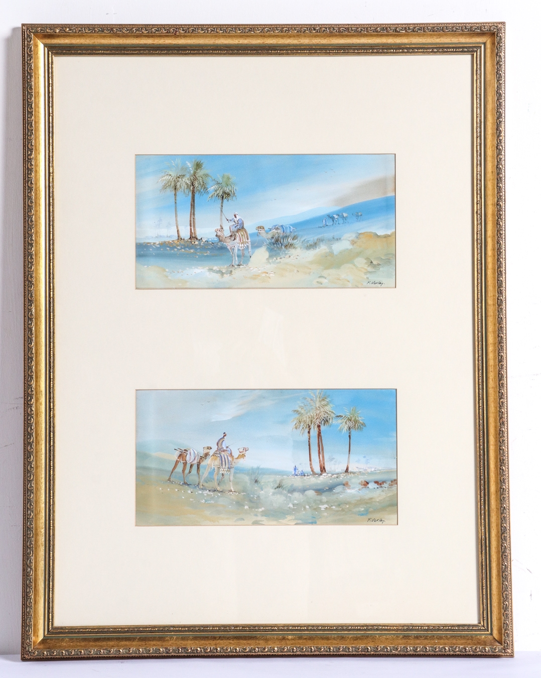 Frederick Horsman Varley | Two North African scenes with camels and ...