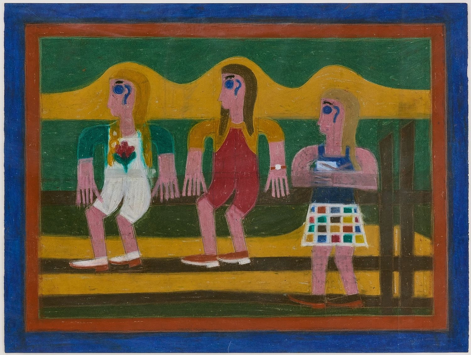 Eddie Arning | Three Ladies | MutualArt