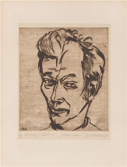 Peter August Böckstiegel | ”Junger Mann”. (1922) | MutualArt