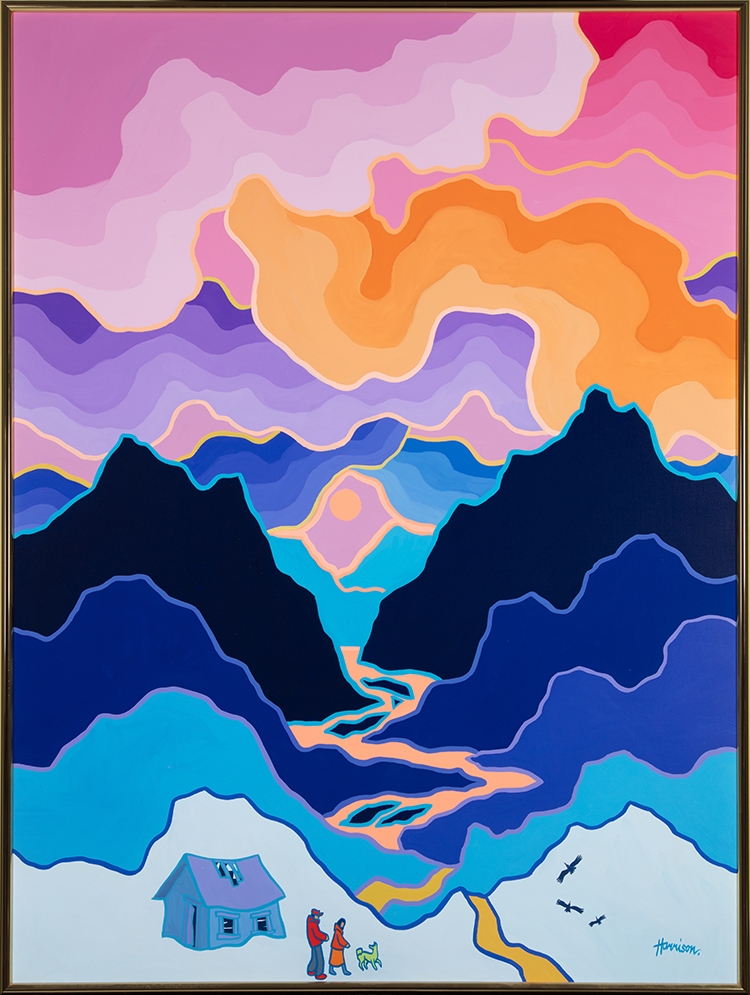 Ted Harrison | Northern River (1985) | MutualArt