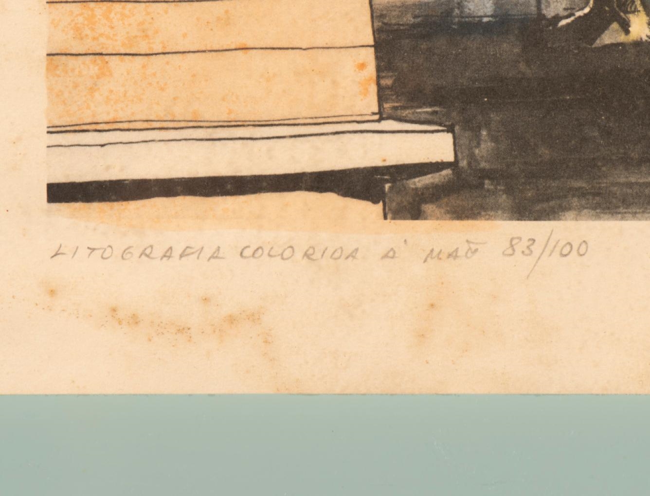 Lima de Freitas | Litografia colorida à mão, sobre papel (1951) | MutualArt