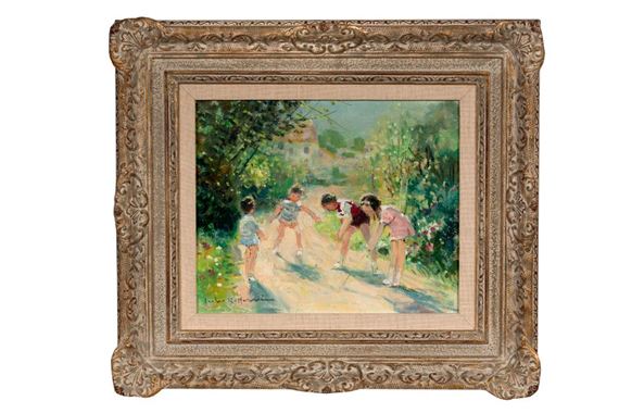 Jules René Hervé | Children playing in an alley | MutualArt