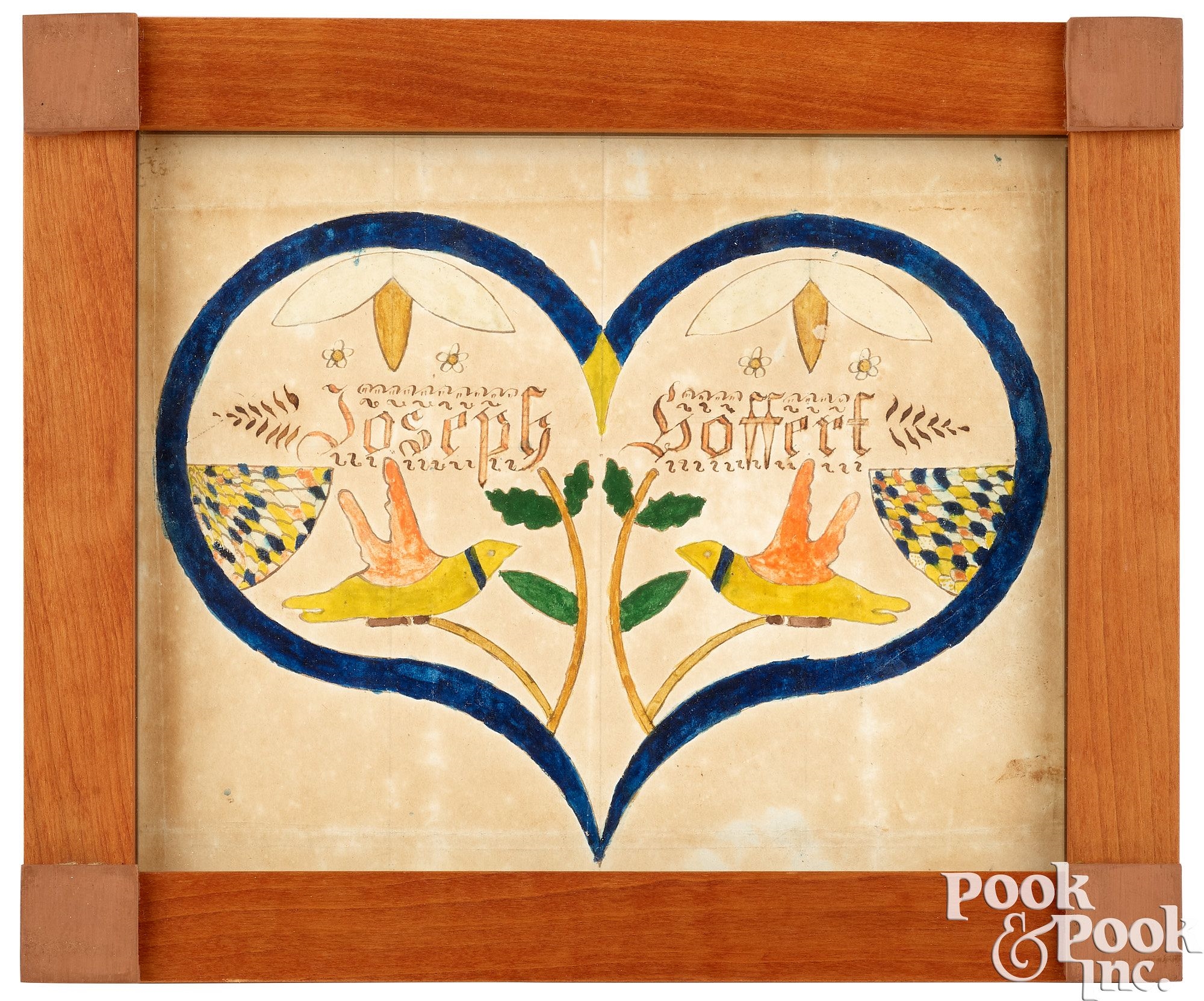 Pennsylvania School | Pennsylvania watercolor fraktur reward of merit ...