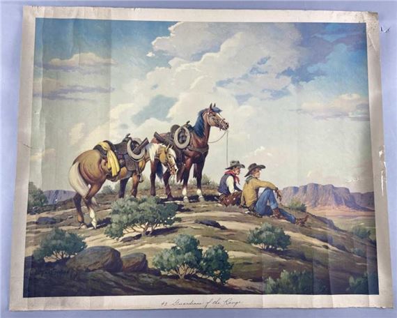 Till Goodman | Guardians of the Range Cowboy Art Till Goodan (Circa ...