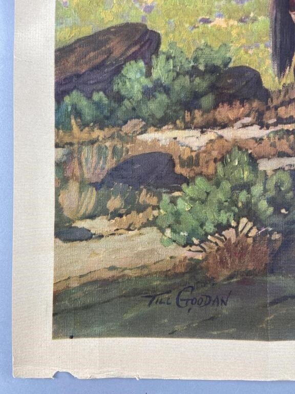 Till Goodman | Till Goodan Cowboy Art Litho The Stranger (Circa 1940 ...