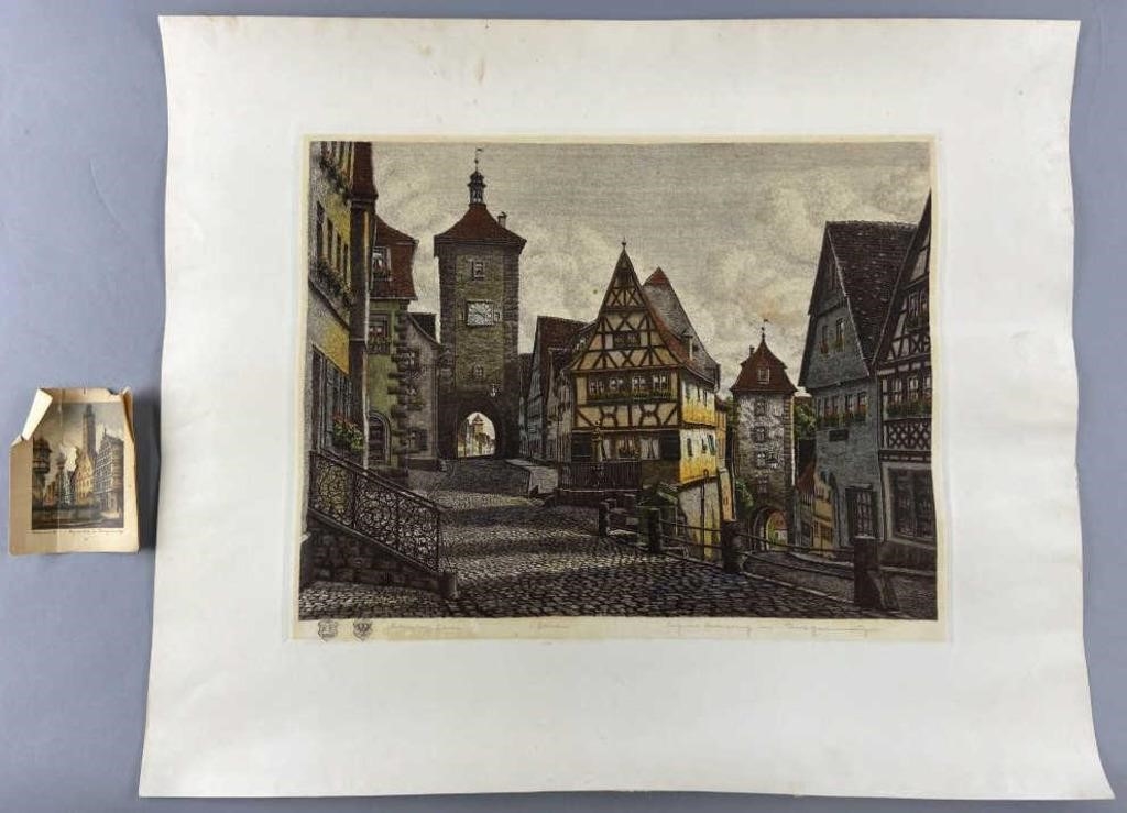 Ernst Geissendorfer | Geissendorfer Etching Rothenburg Tauber (1960 ...