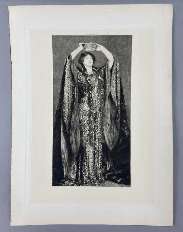 John Singer Sargent | Ellen Terry as Lady Macbeth Etching (1895) | MutualArt