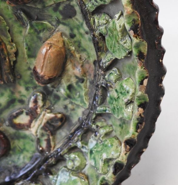 Bernard Palissy | Ornamental circular earthenware dish with ...