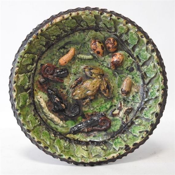 Bernard Palissy | Ornamental circular earthenware dish with ...