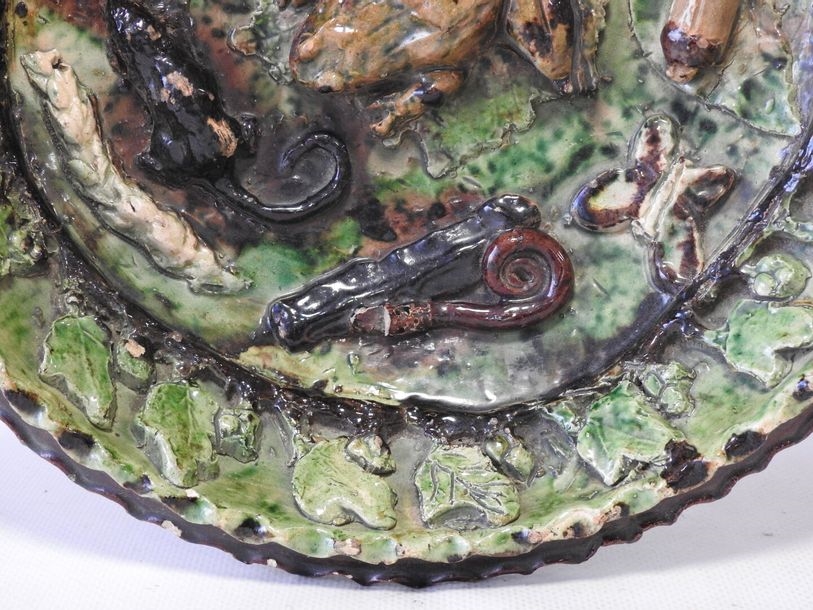 Bernard Palissy | Ornamental circular earthenware dish with ...
