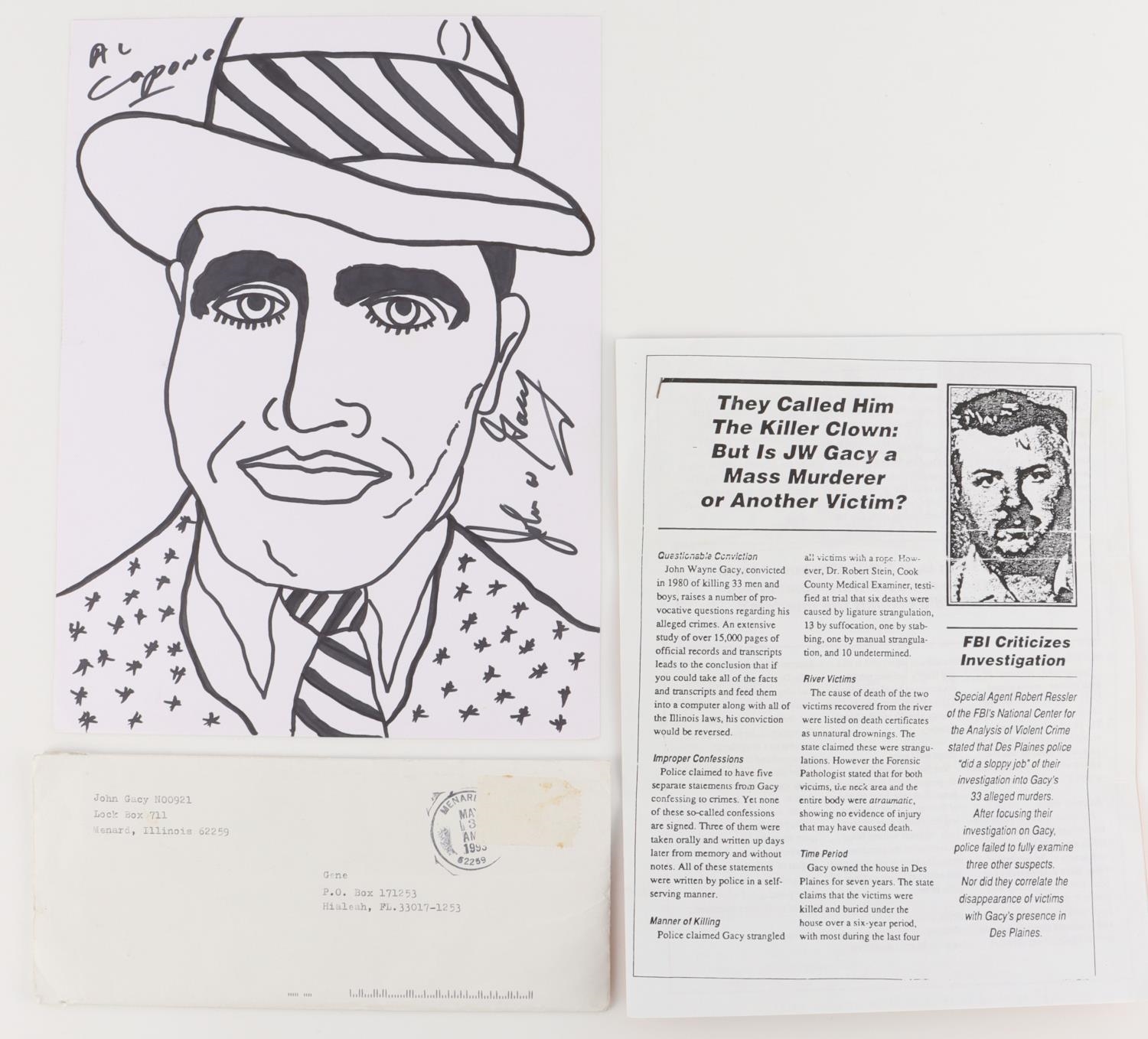 John Wayne Gacy | JOHN WAYNE GACY SIGNED DRAWING OF AL CAPONE 1993 ...
