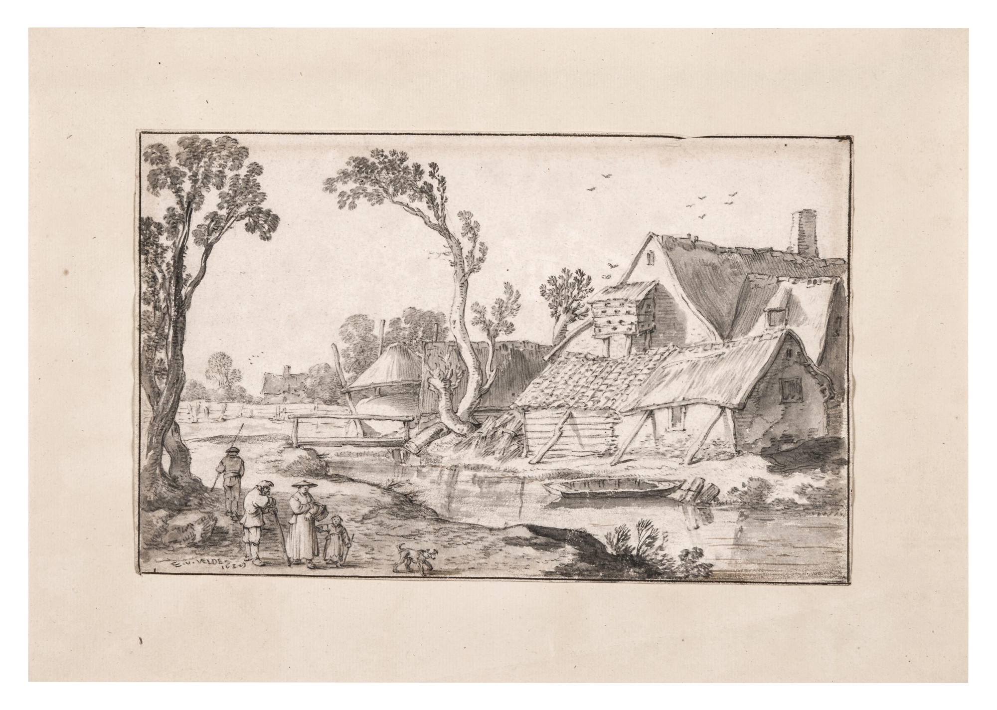 Esaias van de Velde | Farms by a canal | MutualArt