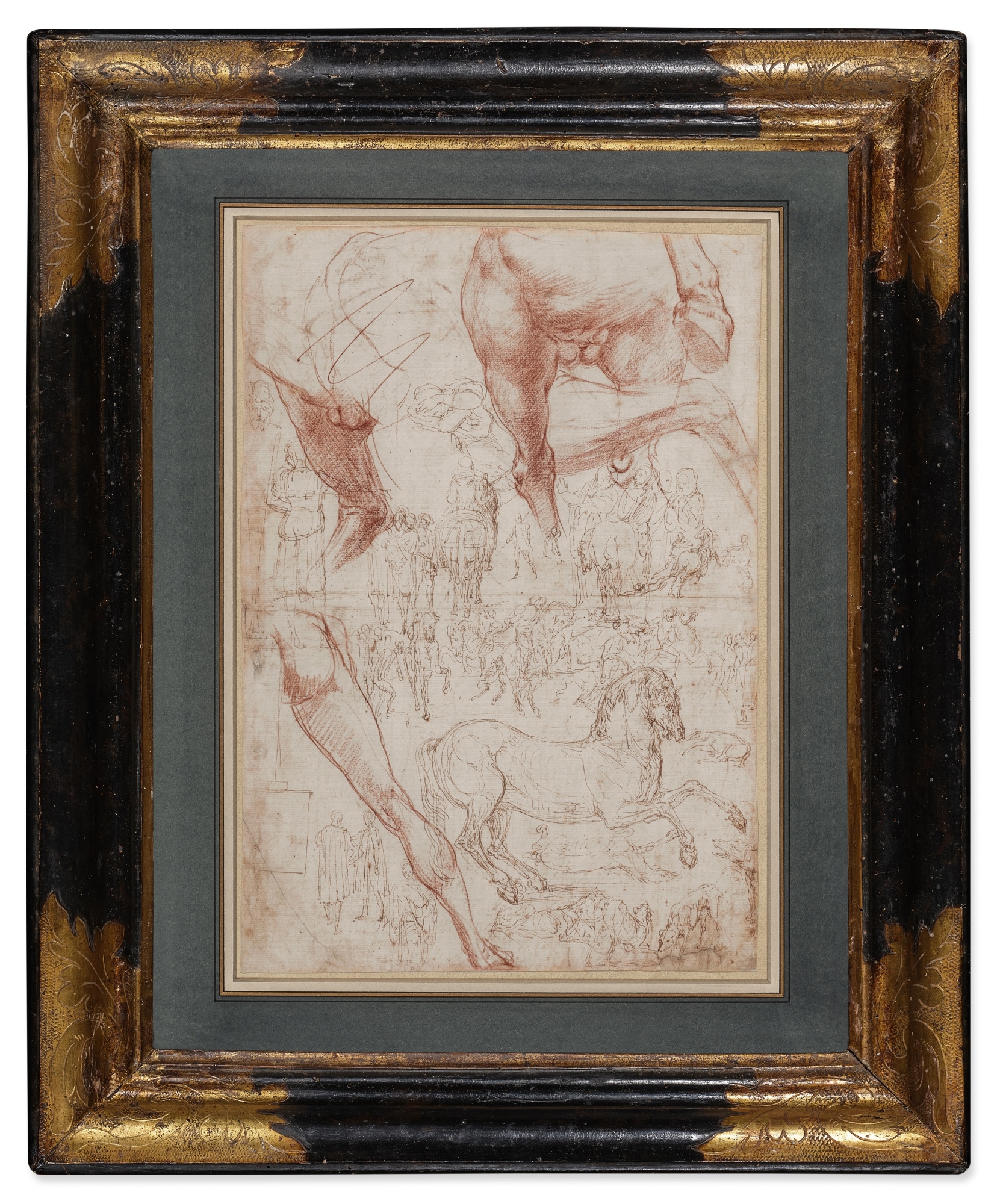 Perino del Vaga | Studies of men on horseback and in combat, Hector's ...