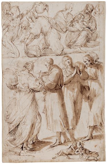 Giulio Cesare Procaccini | seated and reclining figures and the Madonna ...